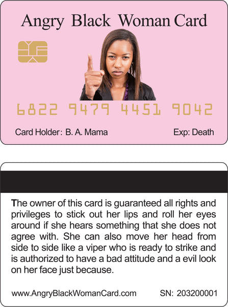Angry Black Woman Card™ Novelty Card 4 Card Pack (Free Shipping ...